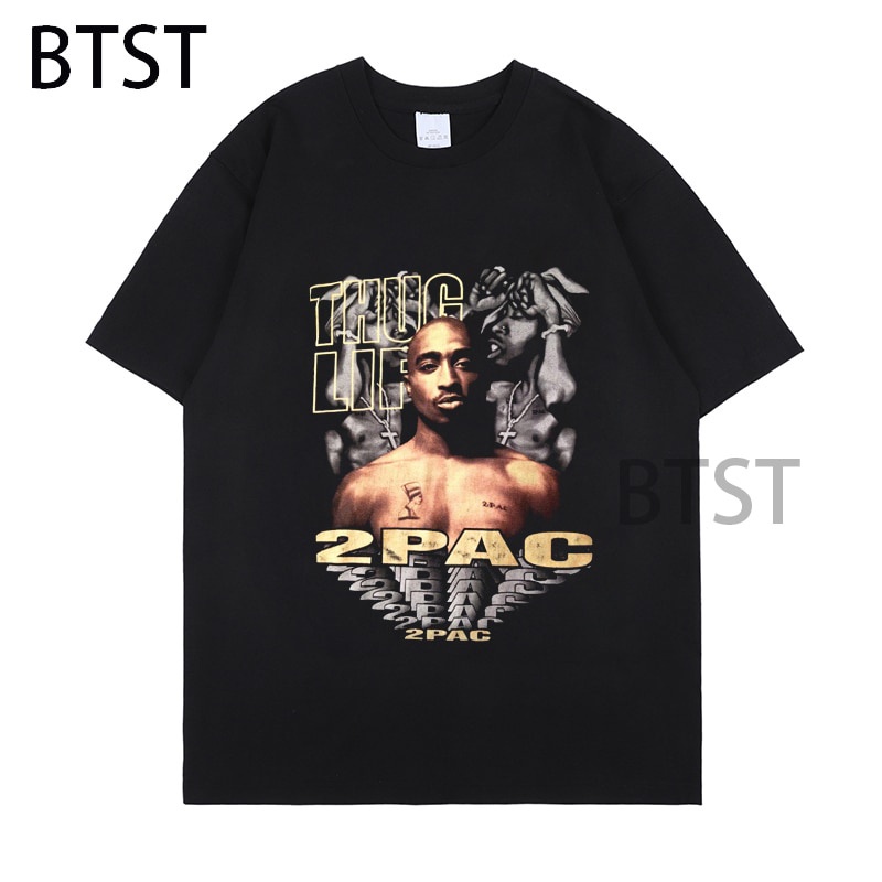2021 New 2pac Rap T Shirts print O-Neck Short Sleeve Regular Mens Top ...