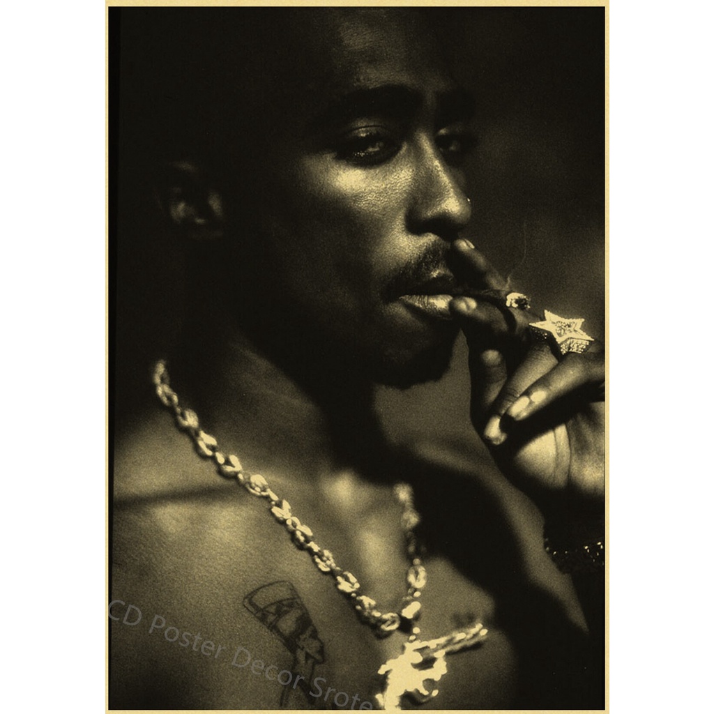 Hip Hop Singer Tupac Póster Retro Papel Kraft 2PAC Prints Posters ...