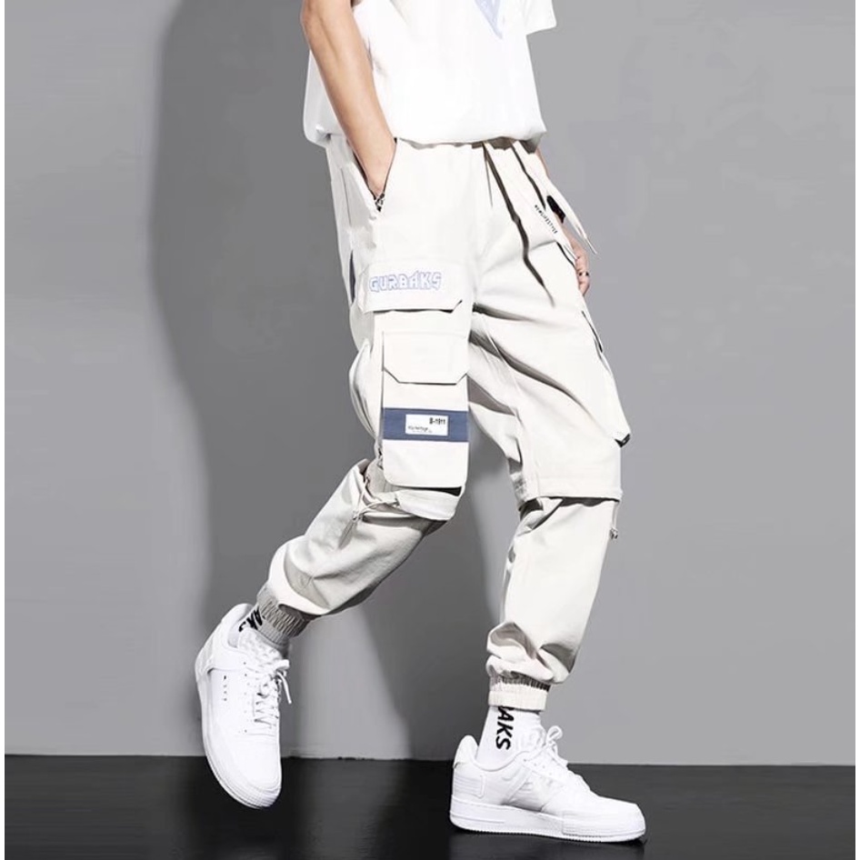 Hip Hop Pantalones Hombre Streetwear Cargo Jogger Pantalón | Shopee México