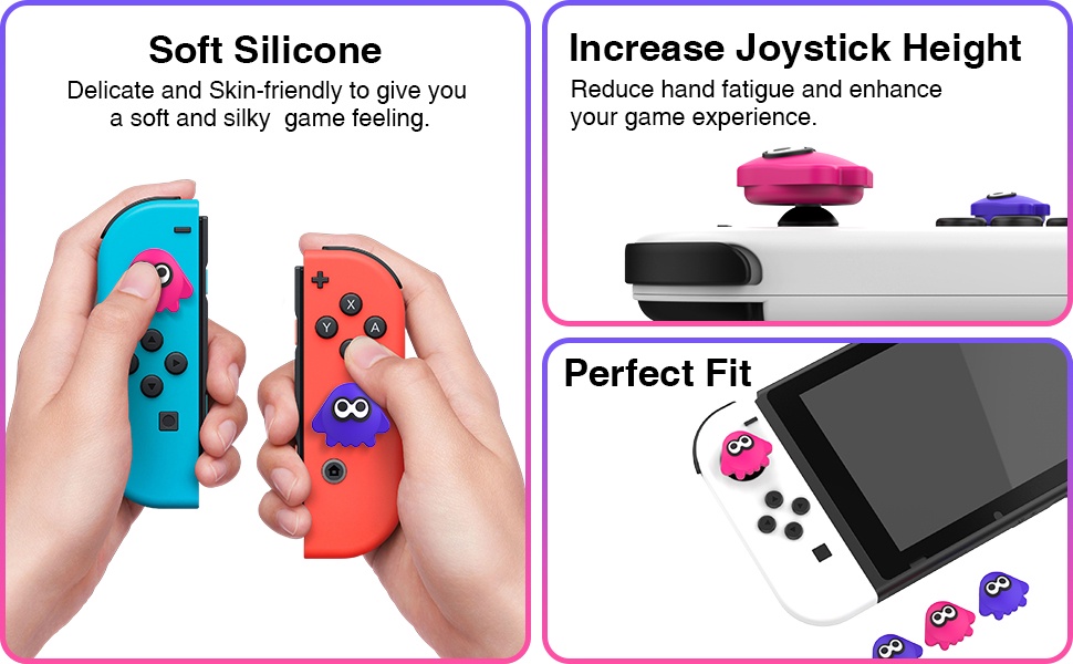 Splatoon 3 Joycon Pulgar Grips , Funda De Joystick De Silicona Suave ...
