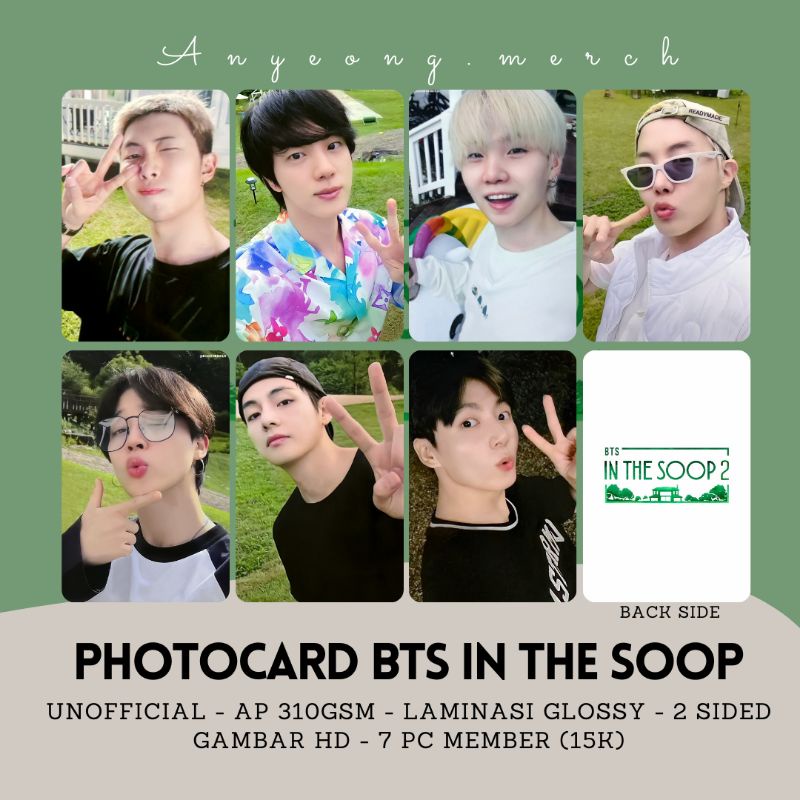 Tarjeta Fotográfica BTS En El SOOP 2-AP310Gr Laminado Brillante De 2 Caras | Shopee México