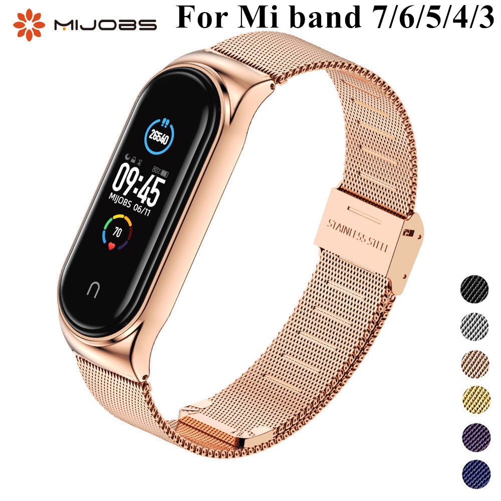 Correa Para Mi Band 7 6 5 4 3 Metal Milanese Pulsera En De Acero Inoxidable Band6 Xiaomi Miband7 ...