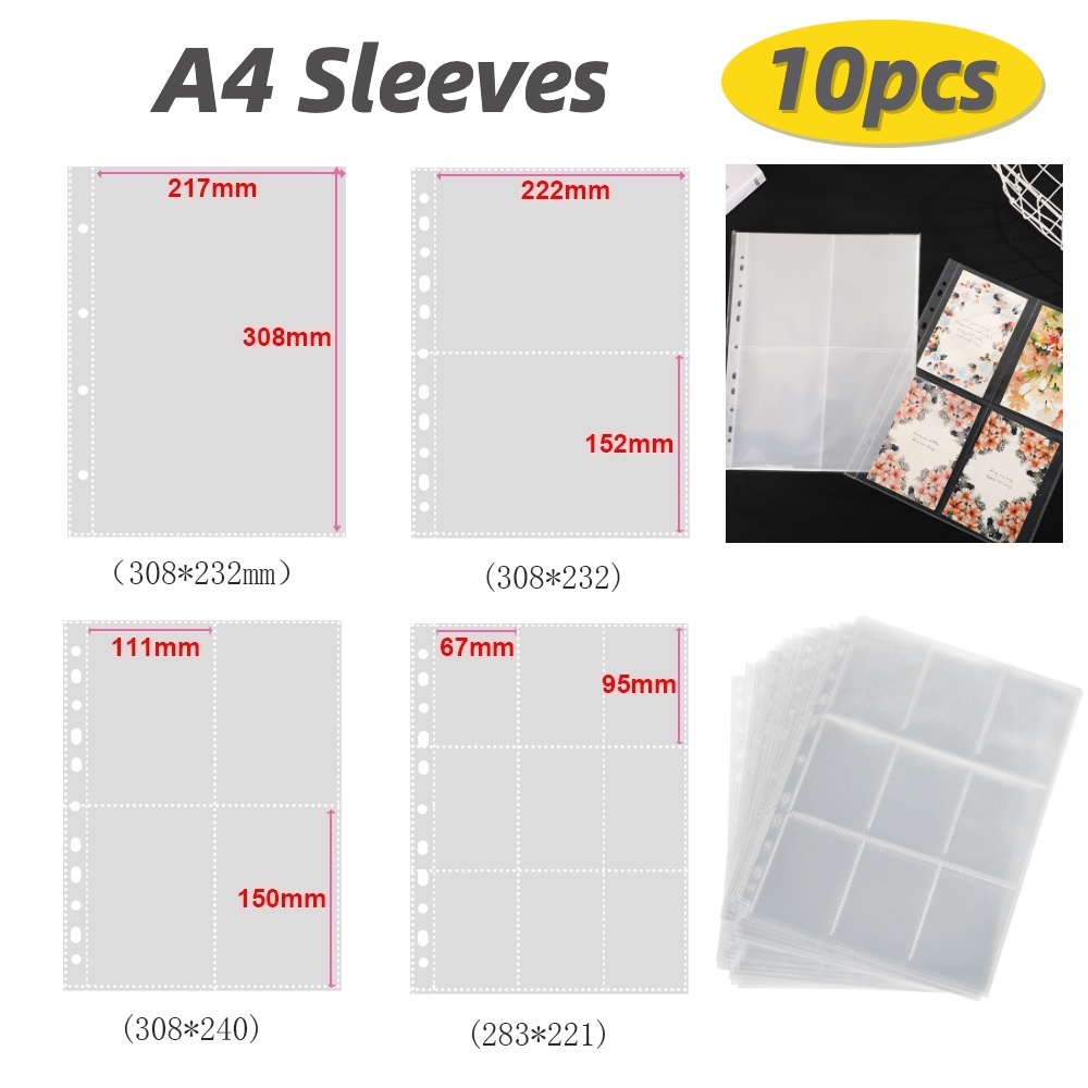 10Pcs A4 Sleeves 1 Pocket 2 Pockets 4 Pockets 9 Pockets Gaming Trading ...