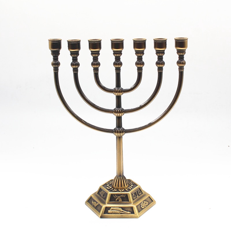 Menorá 12 Tribus De Israel Candelabro Jerusalén Templo 7 Rama Judío ...