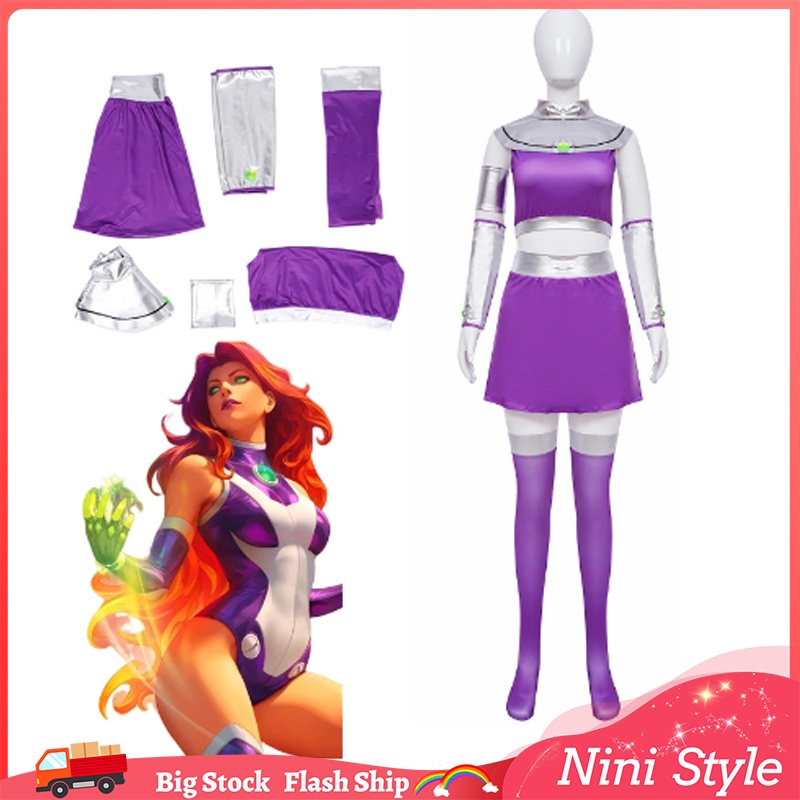 Halloween Hot Anime Adolescente Titans Starfire Conjunto Completo Para ...