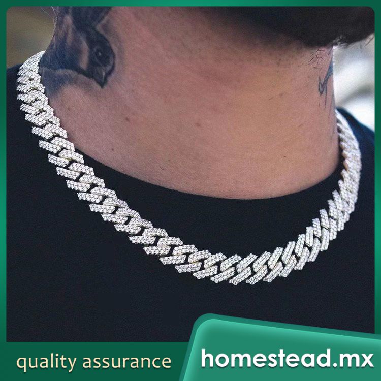 Collar Cubano Miami Gold Sliver Full Pavimentado Rhinestones Bling ...