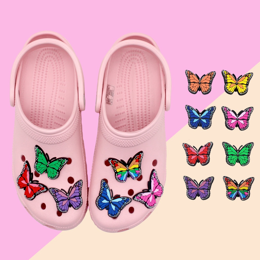 Mariposa Jibbitz color De Dibujos Animados DIY shoe charms Crocs pvc ...