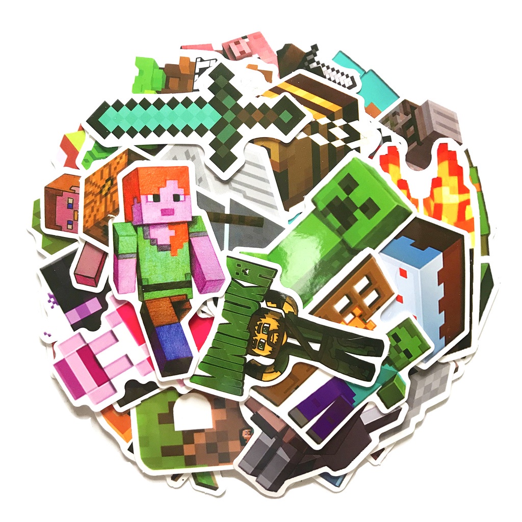 50pcs Minecraft Roblox Cartoon Anime Stickers Calcomanías DIY Laptop ...