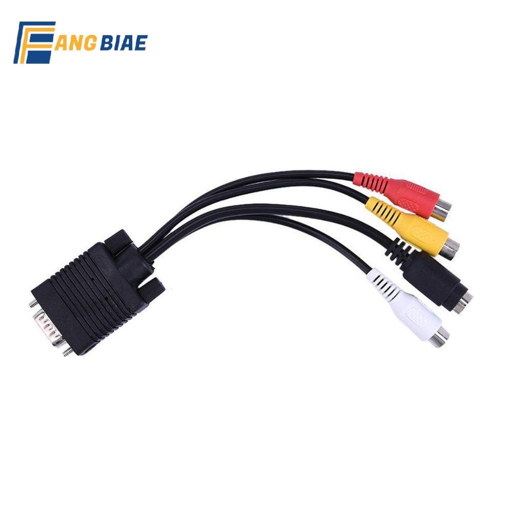VGA SVGA TO S-Video 3 RCA Composite AV TV Out Converter Adapter Cable ...