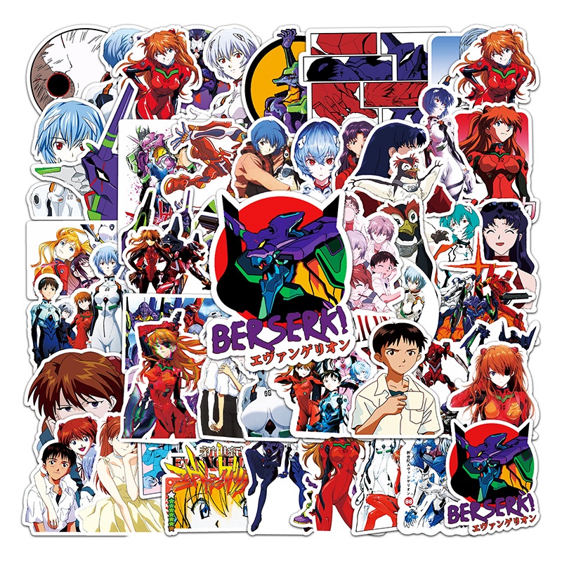 10/50Pcs Anime NEON GENESIS EVANGELION Stickers For Snowboard Laptop ...