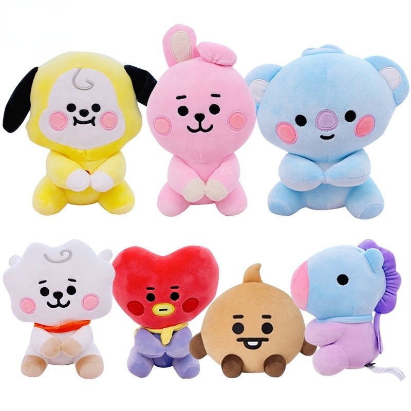 BABY TOY-Kpop bts bt21 12cm cartoon soft toy chimmy cookie koya mang rj shake tata soft toy bt21 ...