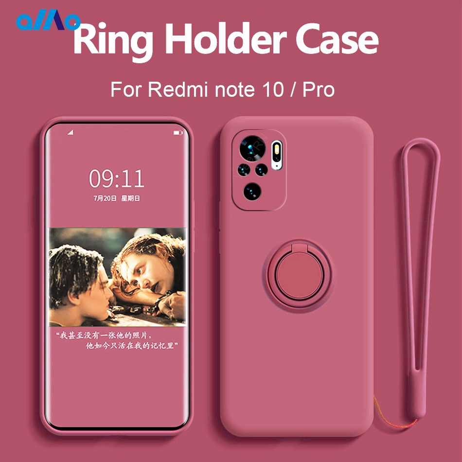 Redmi Note 10 Note10 Pro Max 10s 10 S Case Liquid Silicone Ring Holder ...