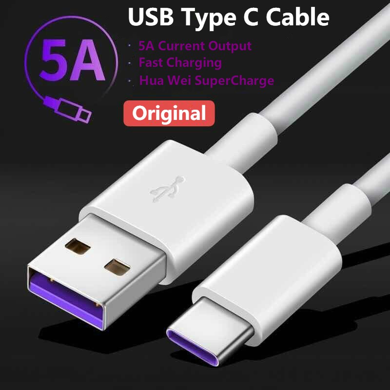 Cable Cargador De Sincronización USB-C Tipo De Carga Rápida 5A Para Android Huawei De Datos ...