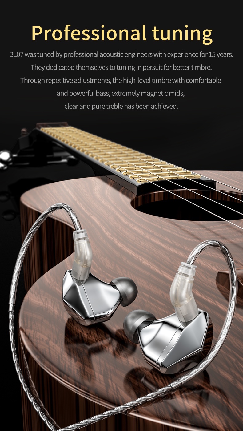 BLON BL-07 BL07 In Ear Earphones 10mm Fiber Diaphragm HIFI Headphone DJ Monitor Headset Noise ...