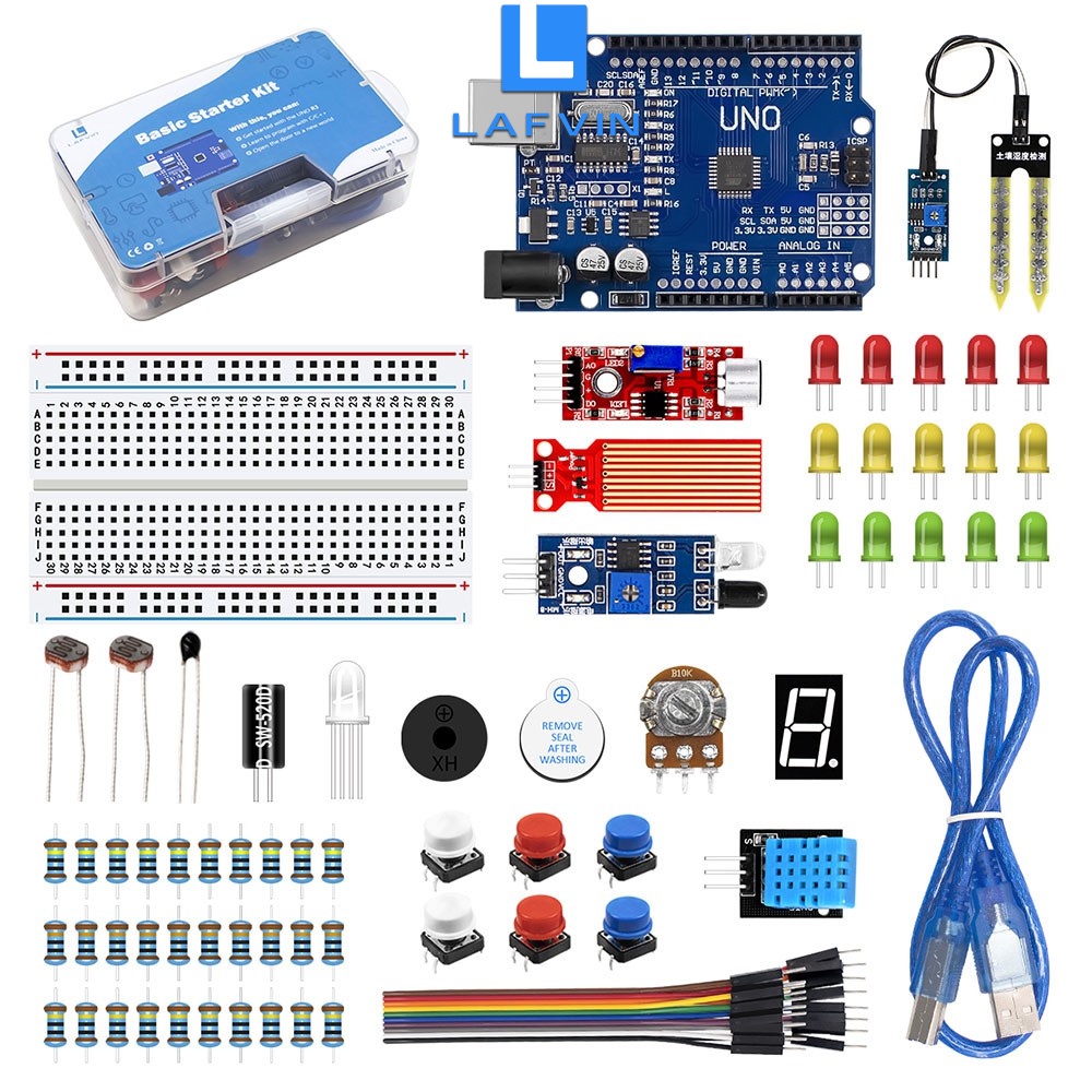 Kit Básico De Arranque Para Arduino UNO R3 Con Tutorial , Código ...