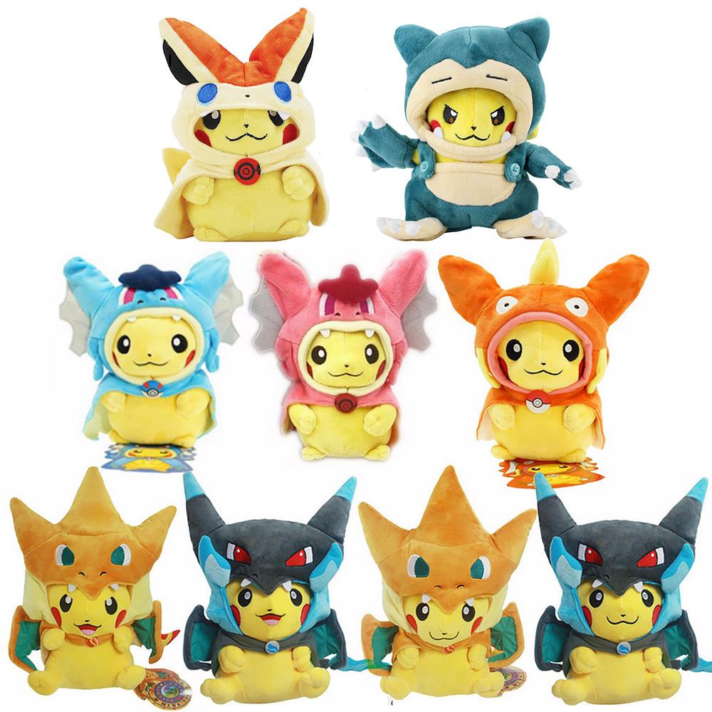 23cm pokemon mega pikachu charizard x & y cosplay peluche animais furry ...