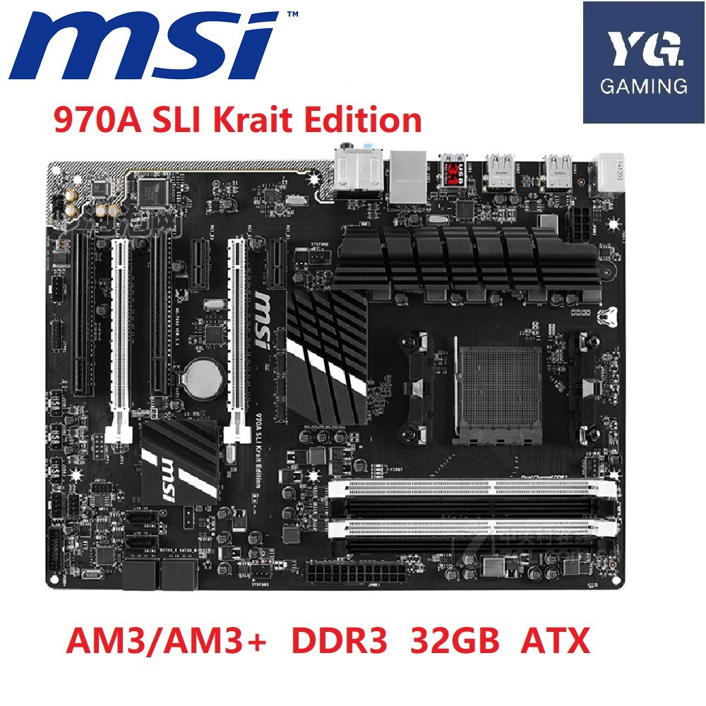 Placa Base Para MSI 970A SLI Krait Edition LGA AM3 + DDR3 STAT3 USB3.0 ...