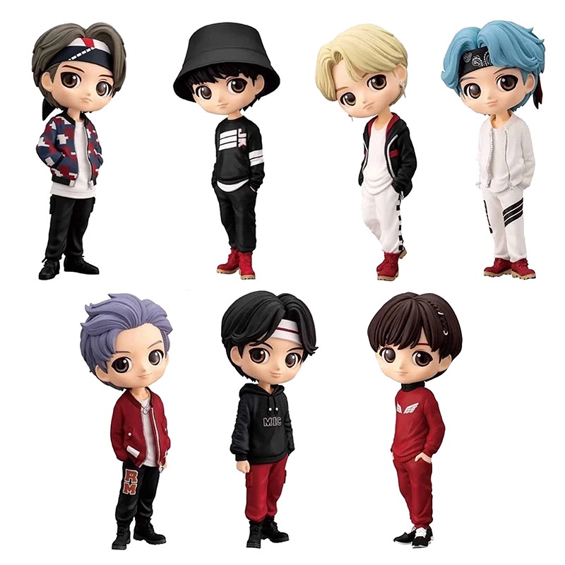 7 Piezas/kit BTS Bangtan Boy Kpop Idol TINY TAN Qposket Figuras Dinamita JUNGKOOK V JIMIN JIN ...