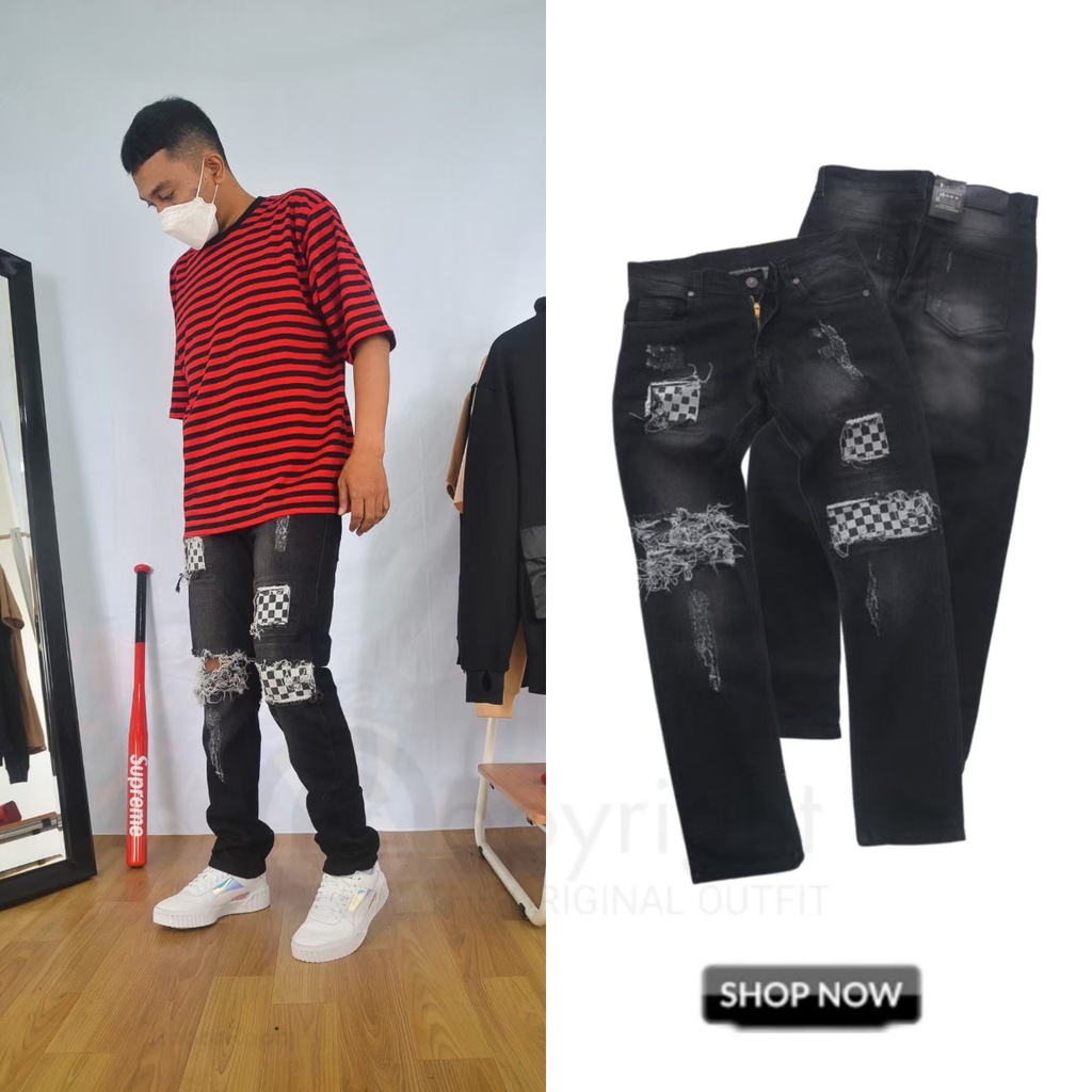 Jeans rasgados de rodilla | Jeans rasgados negros | Jeans rasgados para ...