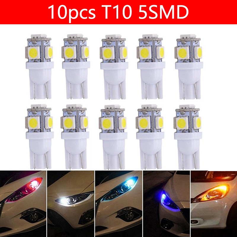 10 Piezas Foco LED T10 Pellizco 5 Hyperleds Colores Blister | Shopee México