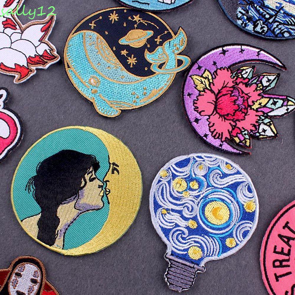 ASALLY Arte Parches Van Gogh Parches de bordado Apliques Coser Insignias Planchar en Animal para ...