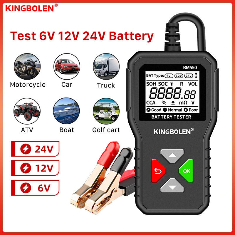 BM550 Car Battery Tester 6V 12V 24V Battery System Detect Auto Battery ...