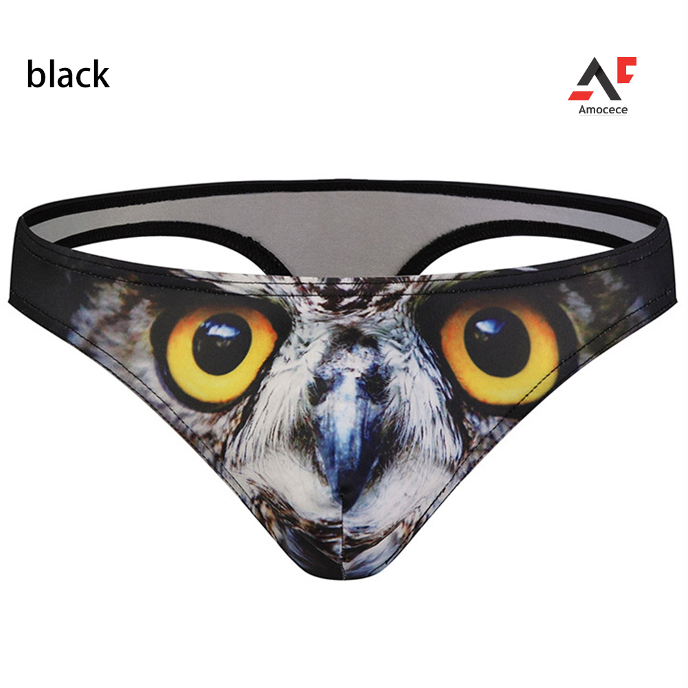 Amocece 3D Animal Print hombres U convexo bulto bolsa G-string tangas ...