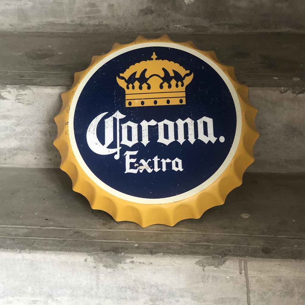 Tapa De Botella De Cerveza Extra Corona Vintage Signo De La Cueva Del Hombre Bar Casa Garaje ...