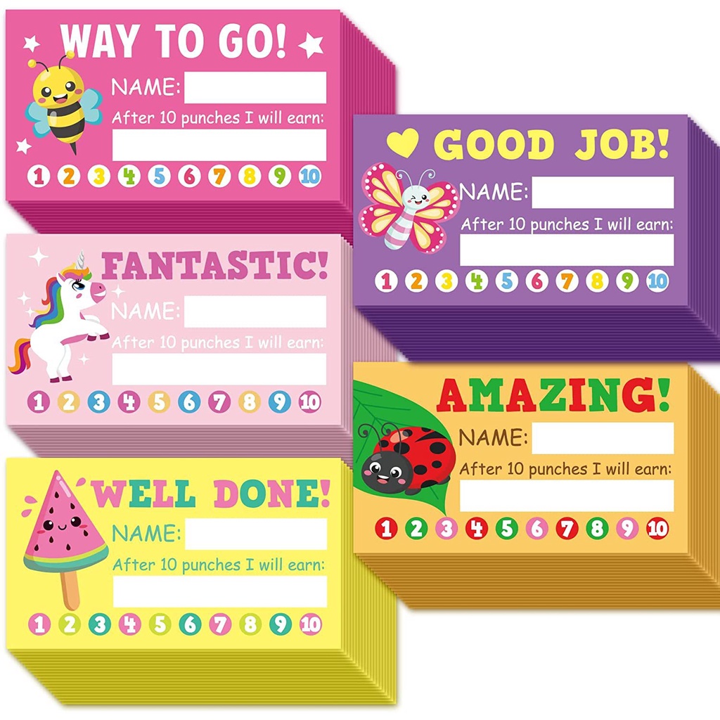 Tarjetas Perforadas De 50 Piezas , Tarjeta De Recompensa De Lealtad De ...