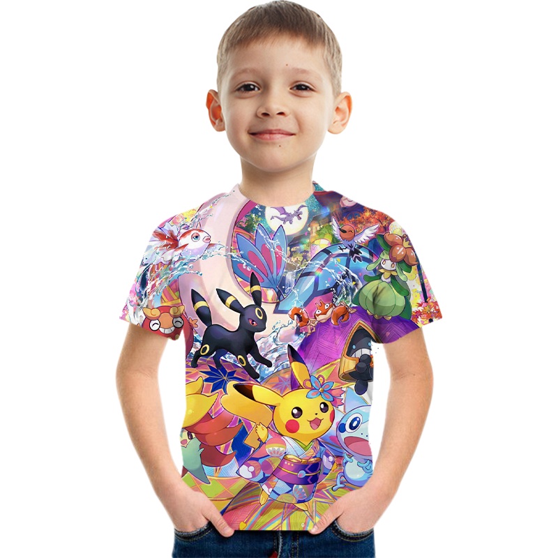Niños Camisas De Moda Pokemon 三维 Impresión De Manga Corta Camiseta ...