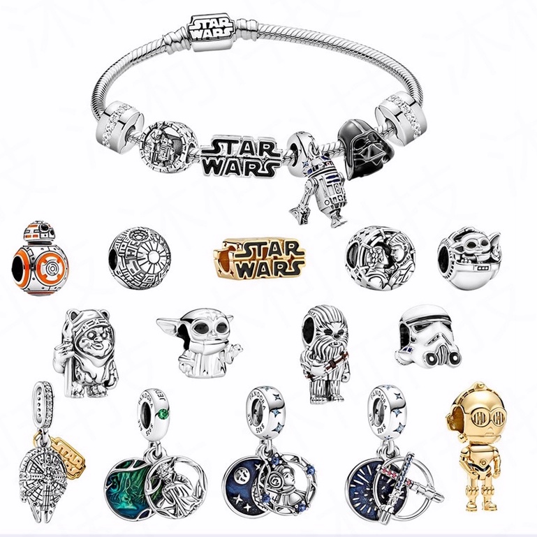 Colgante De Plata S925 Plateado PAN Charm Star Wars Series Adecuado Para Pulsera DIY Exquisito ...