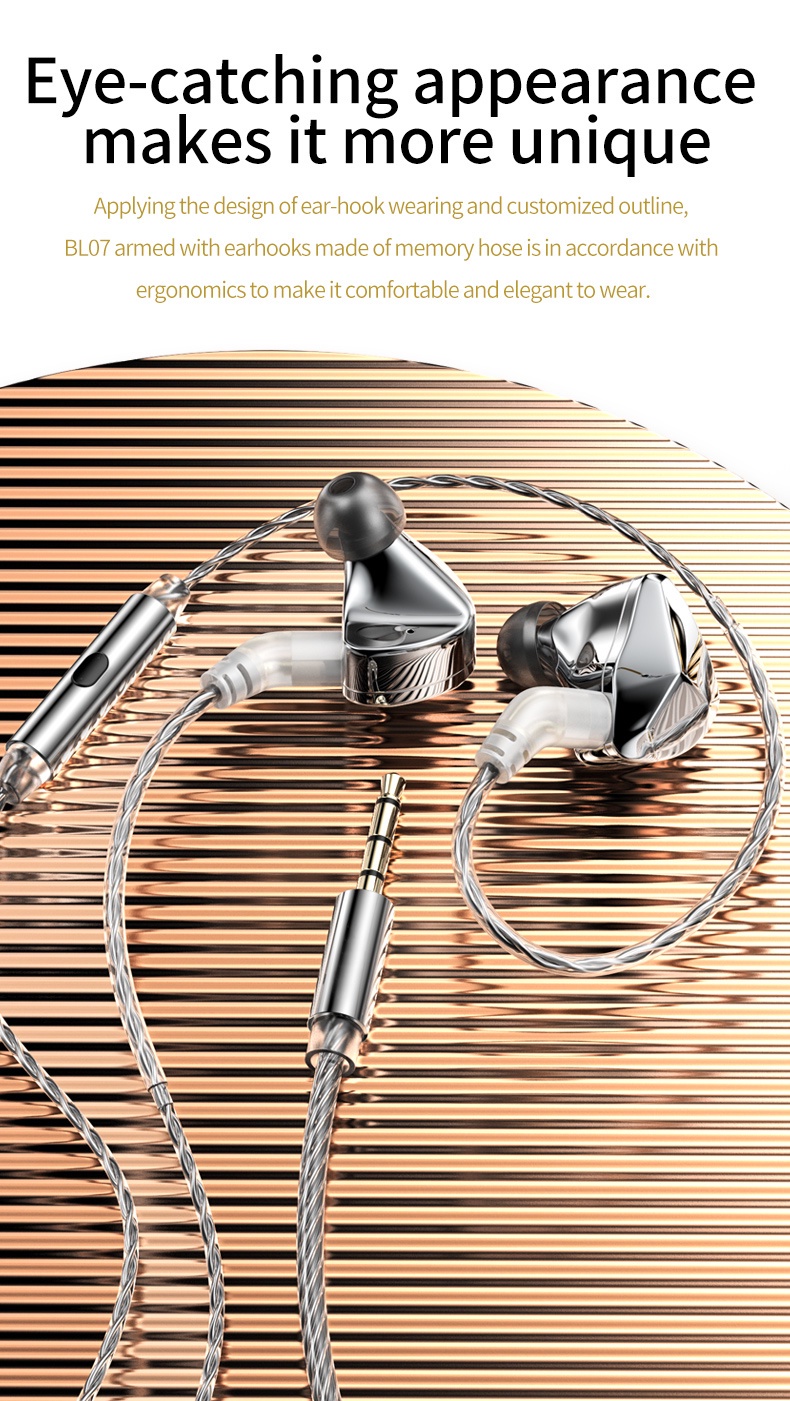 BLON BL-07 BL07 In Ear Earphones 10mm Fiber Diaphragm HIFI Headphone DJ Monitor Headset Noise ...