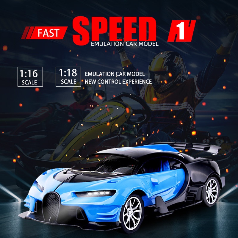 Coche De Control Remoto 1 : 16 Bugatti Rojo Con Luz De Alta Velocidad ...