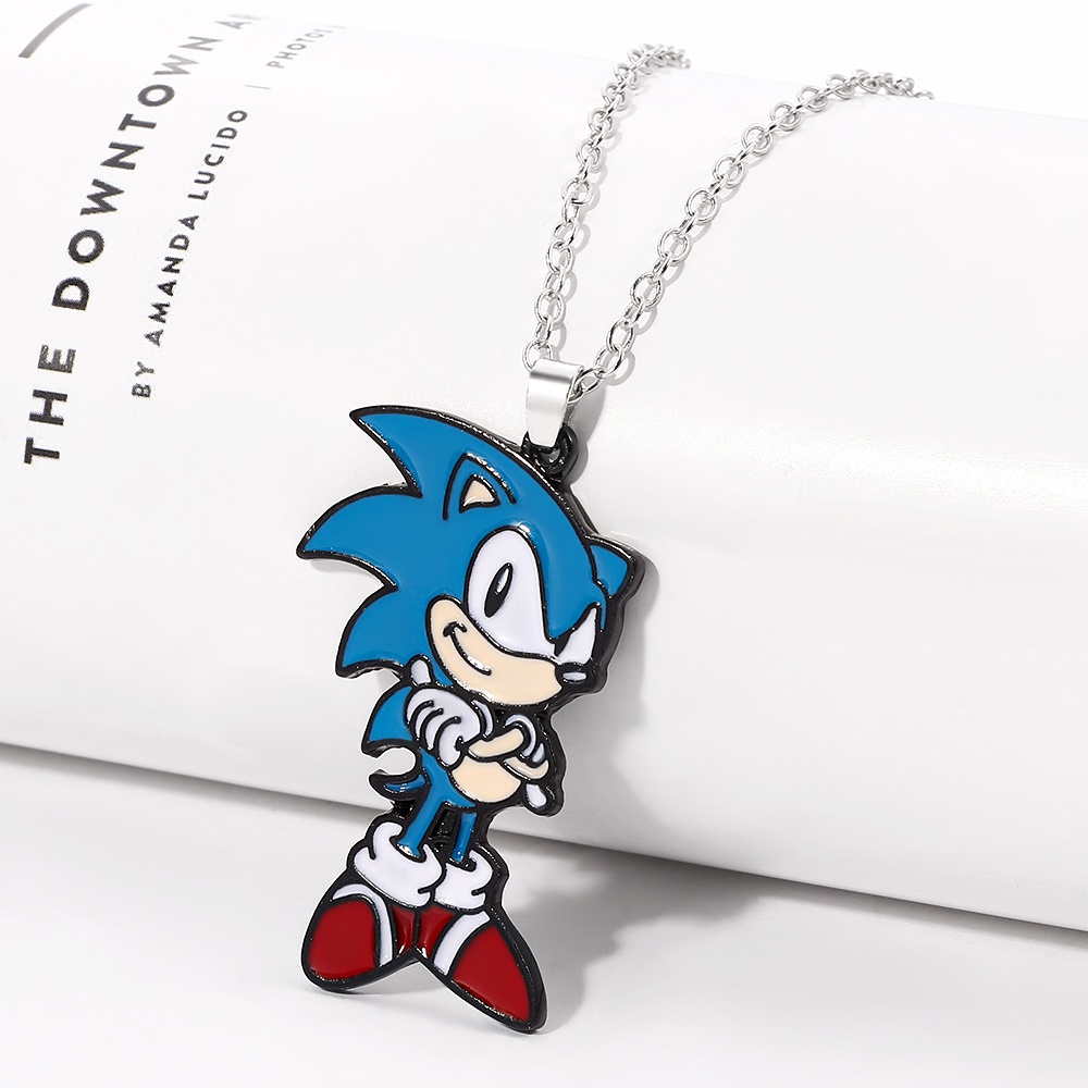 Collar con colgante de Sonic de dibujos animados para niños niñas ...