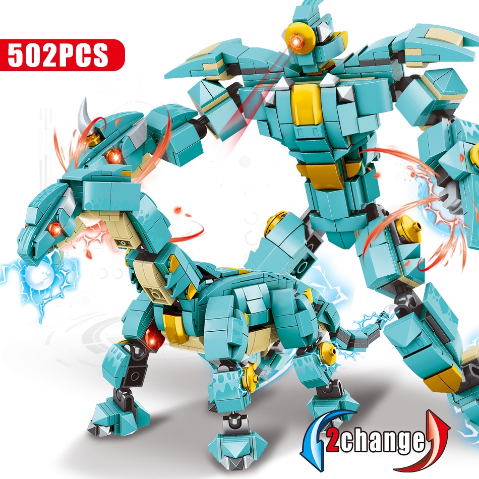 Lego Compatible Transformers Robot Dinosaurio Dos Cambios DIY Montaje ...