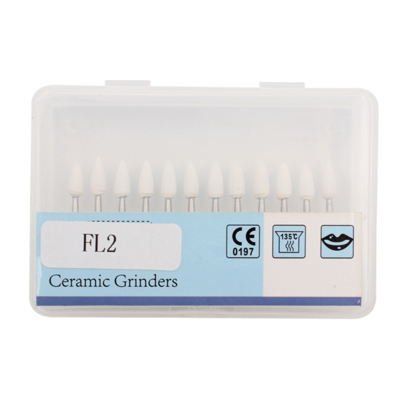 12Pcs Dental Flame White Stone Polishing FG Burs Abrasion Point Bur ...