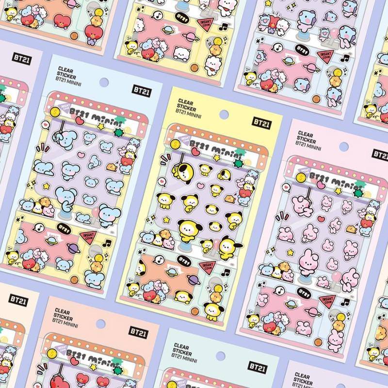 BTS BT21 Baby Mini Pegatinas Transparentes Son Adecuadas Para Casos De ...