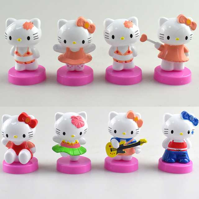 8 Unids/set Hello Kitty Juguetes Pastel De Cumpleaños Adorno Princesa ...
