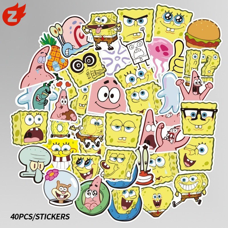 Bob Esponja Squarepants ~ 40pcs Set Pegatinas De Graffiti De Dibujos