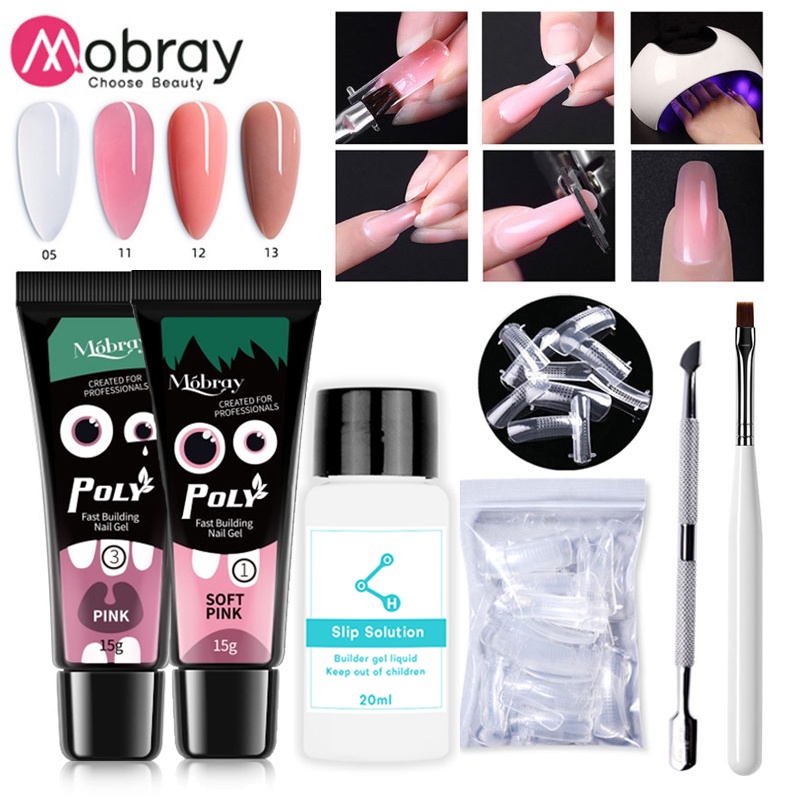 Mobray 15ml Poly Nail Gel Kit Todo Para Manicura Set De Construcción ...