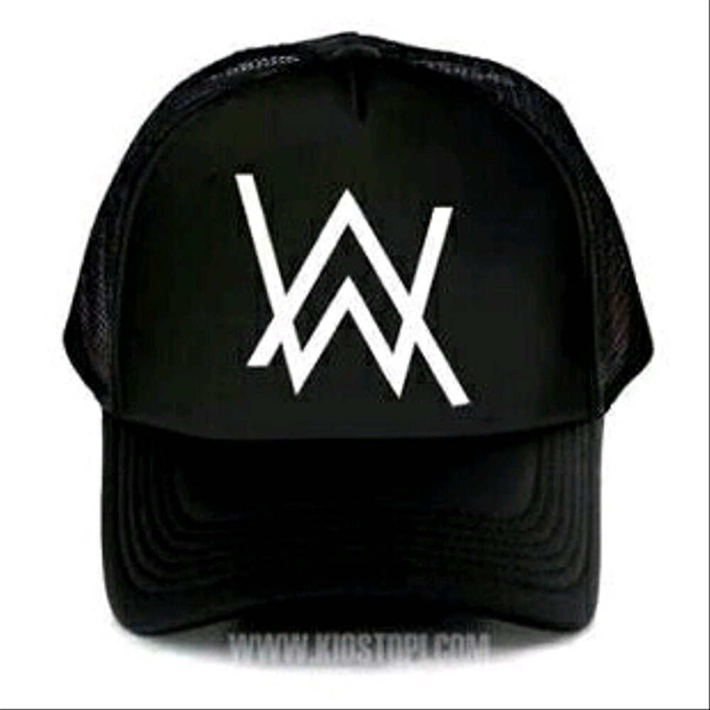 Sombrero Trucker Red Gorra Distro AW ALAN WALKER plain custom DJ EDM ...