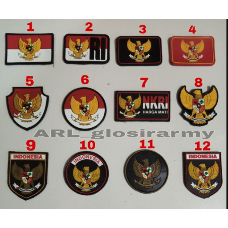 Garuda RI logo parche de goma. parche de goma de velcro | Shopee México