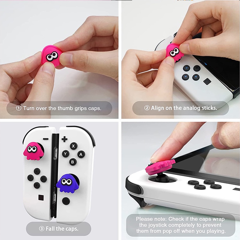 Splatoon 3 Joycon Pulgar Grips , Funda De Joystick De Silicona Suave ...