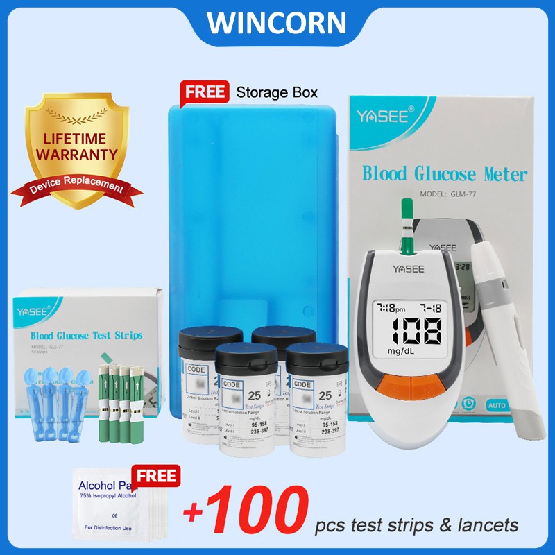 Medidor De Glucosa En Sangre Con 100 Tiras De Prueba Hogar GLM-77 ...