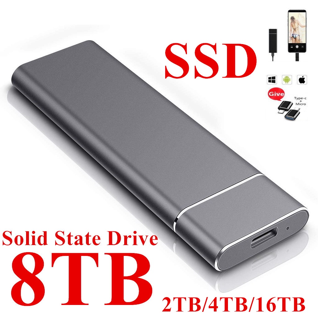 SSD USB 3.1 Disco Duro Externo Tipo C 2T/4T/8T/16T De Alta Velocidad Unidad Móvil De Estado ...