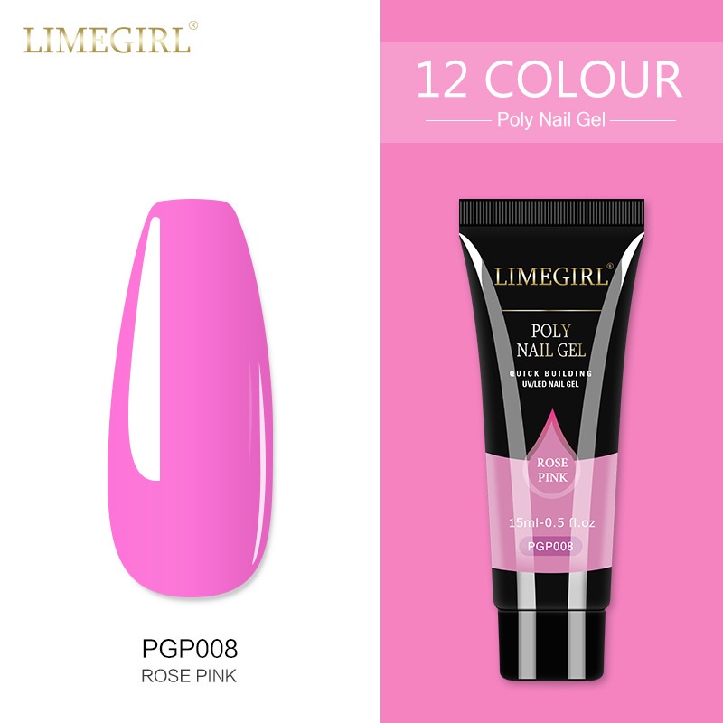 Gel poligel UV claro / acrílico de color rosa de 15 ml | Shopee México
