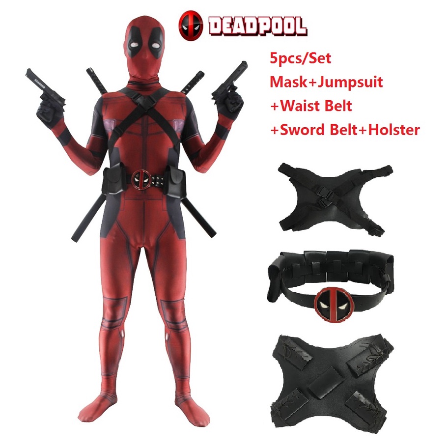 disfraz de cosplay de halloween deadpool lycra cuerpo completo spandex ...