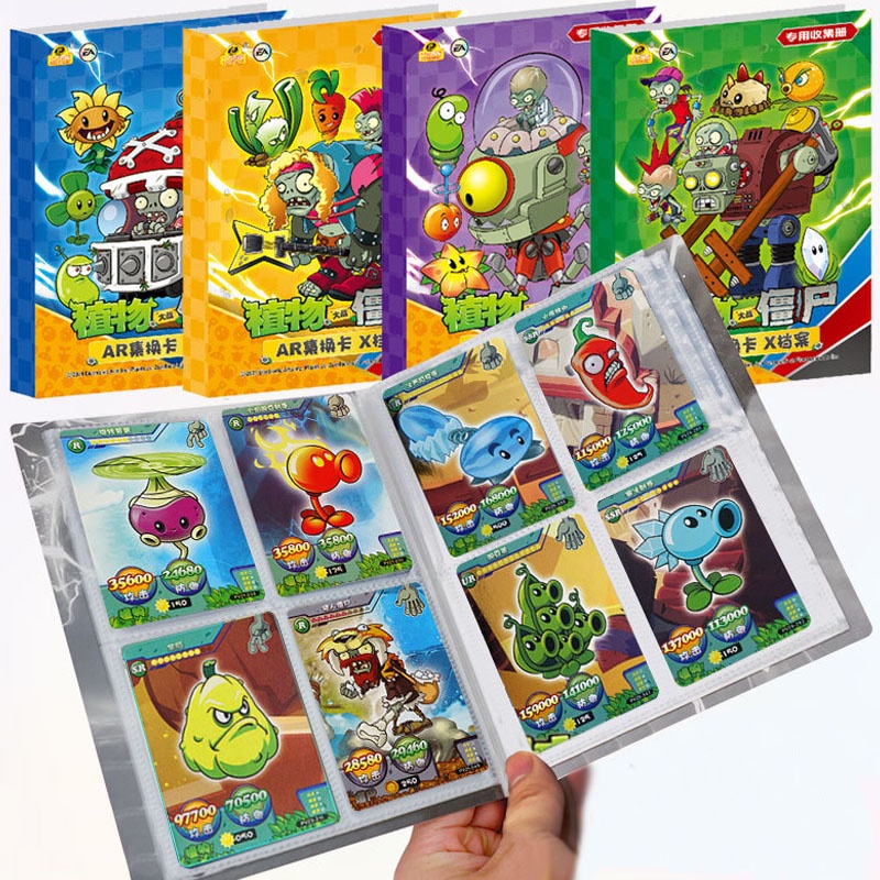 160pcs Sujetan Plantas vs . Zombies Card Collection Álbum PVZ Tarjeta ...