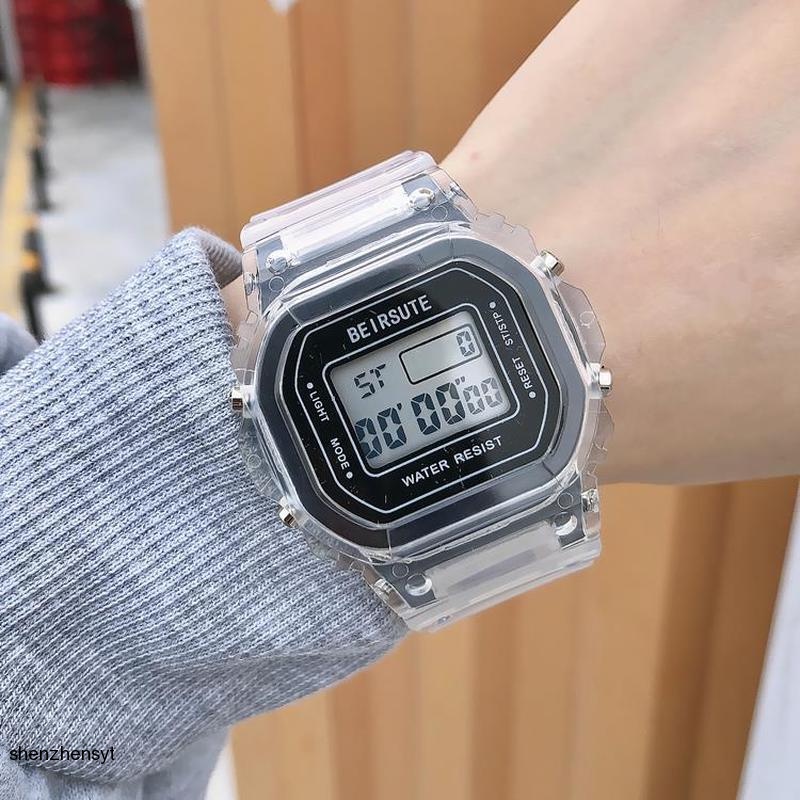 Relojes De Moda Para Hombre Y Mujer Dorados Casuales Transparentes ...