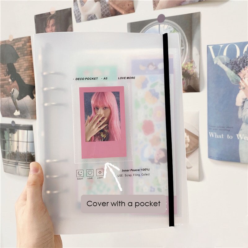 Korean A5 Binder Cover Photo Album Cards Organizer Notebook Cover ...